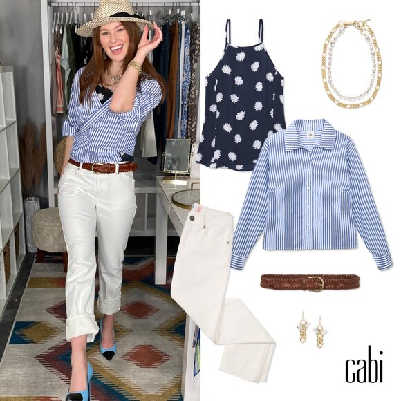 CAbi | Tops | Cabi 685 Prep School Shirt Spring 2022 Large Euc | Poshmark